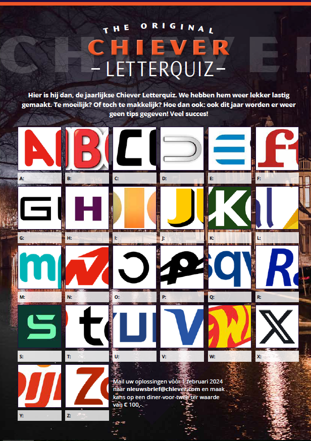Chiever letterquiz 2023 | Boek9